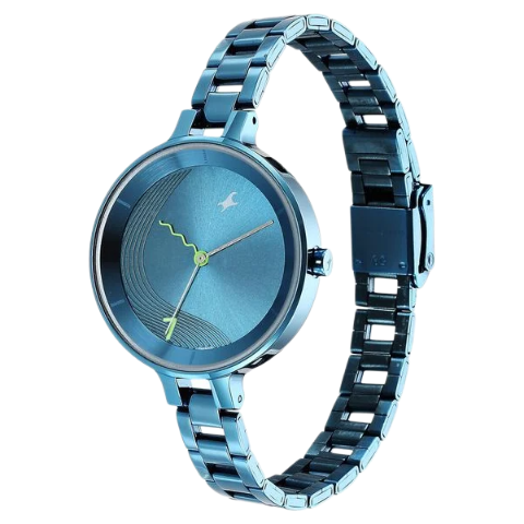 Fastrack Stunners Quartz Analog Blue Dial Metal Strap Watch for Girls ...
